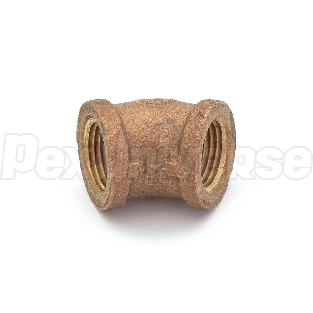 1/2" Threaded Lead-Free Brass 45 Elbow Fitting - PexUniverse
