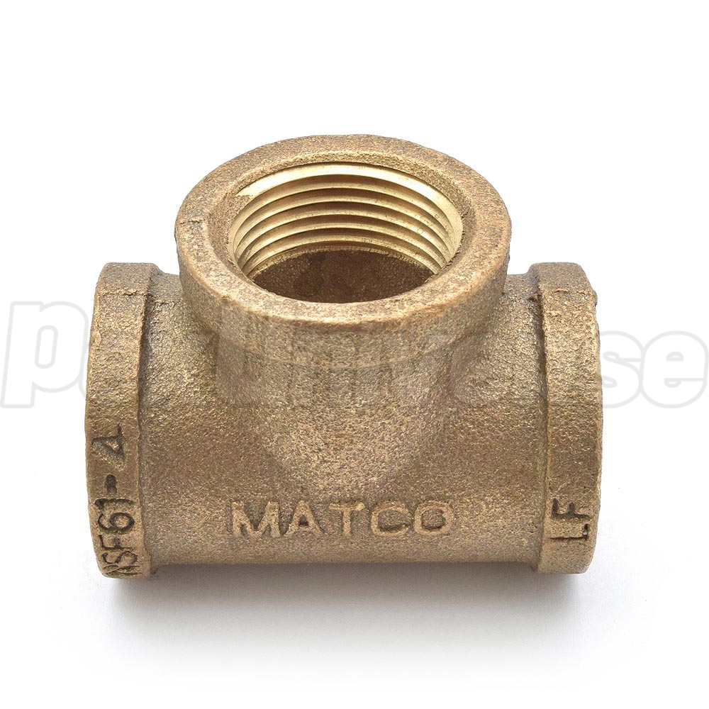 1" Threaded Lead-Free Brass Tee Fitting - PexUniverse