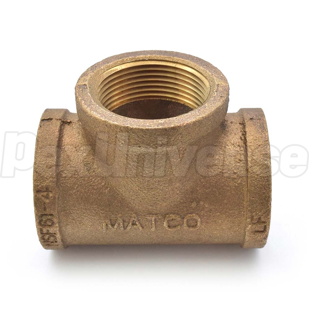 1-1/4" Threaded Lead-Free Brass Tee Fitting - PexUniverse