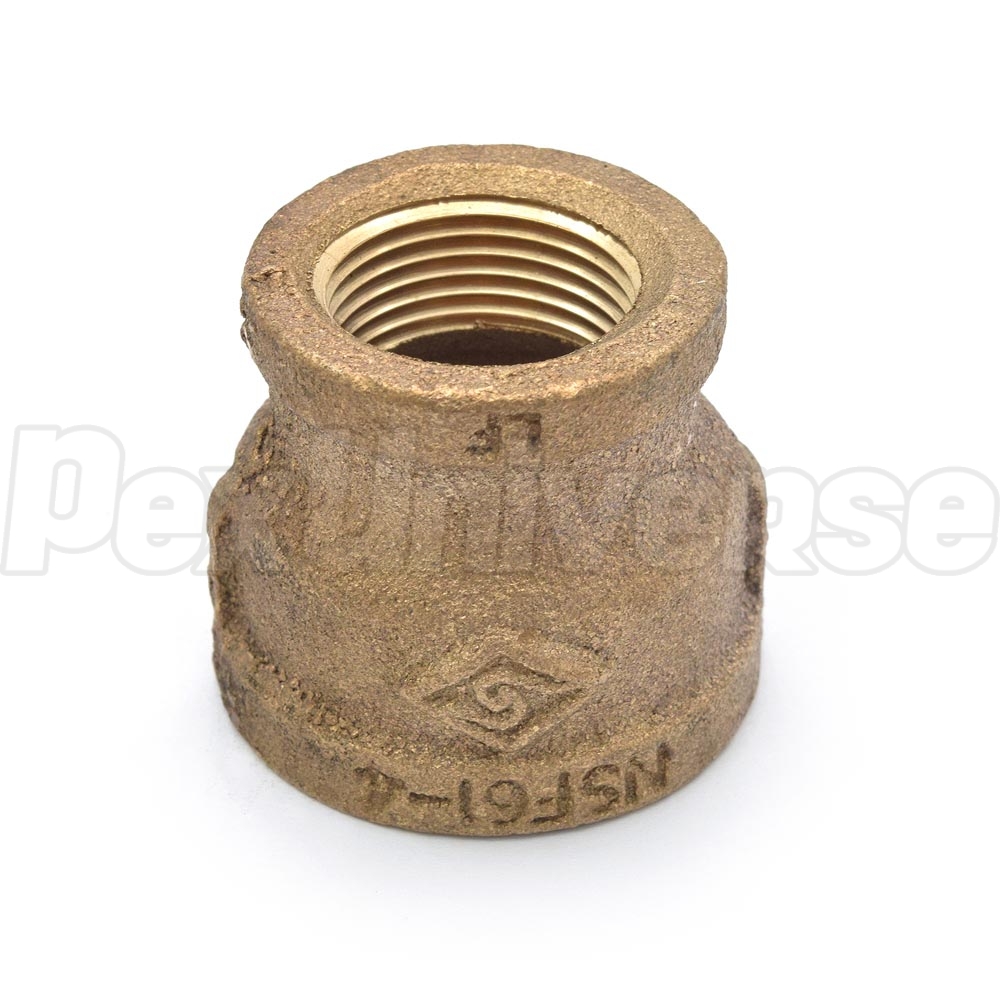 1" x 3/4" Threaded Lead-Free Brass Reducing Coupling Fitting - PexUniverse