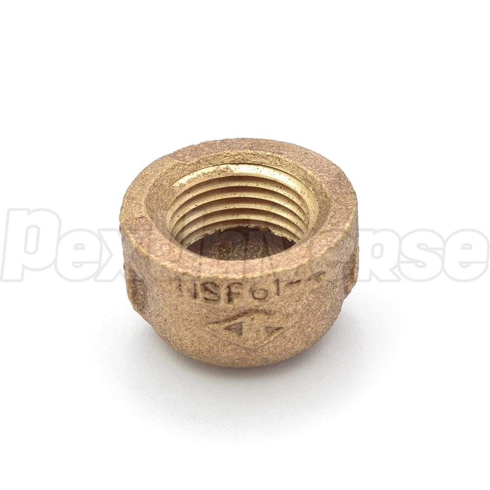 1/2" Threaded Lead-Free Brass Cap Fitting - PexUniverse