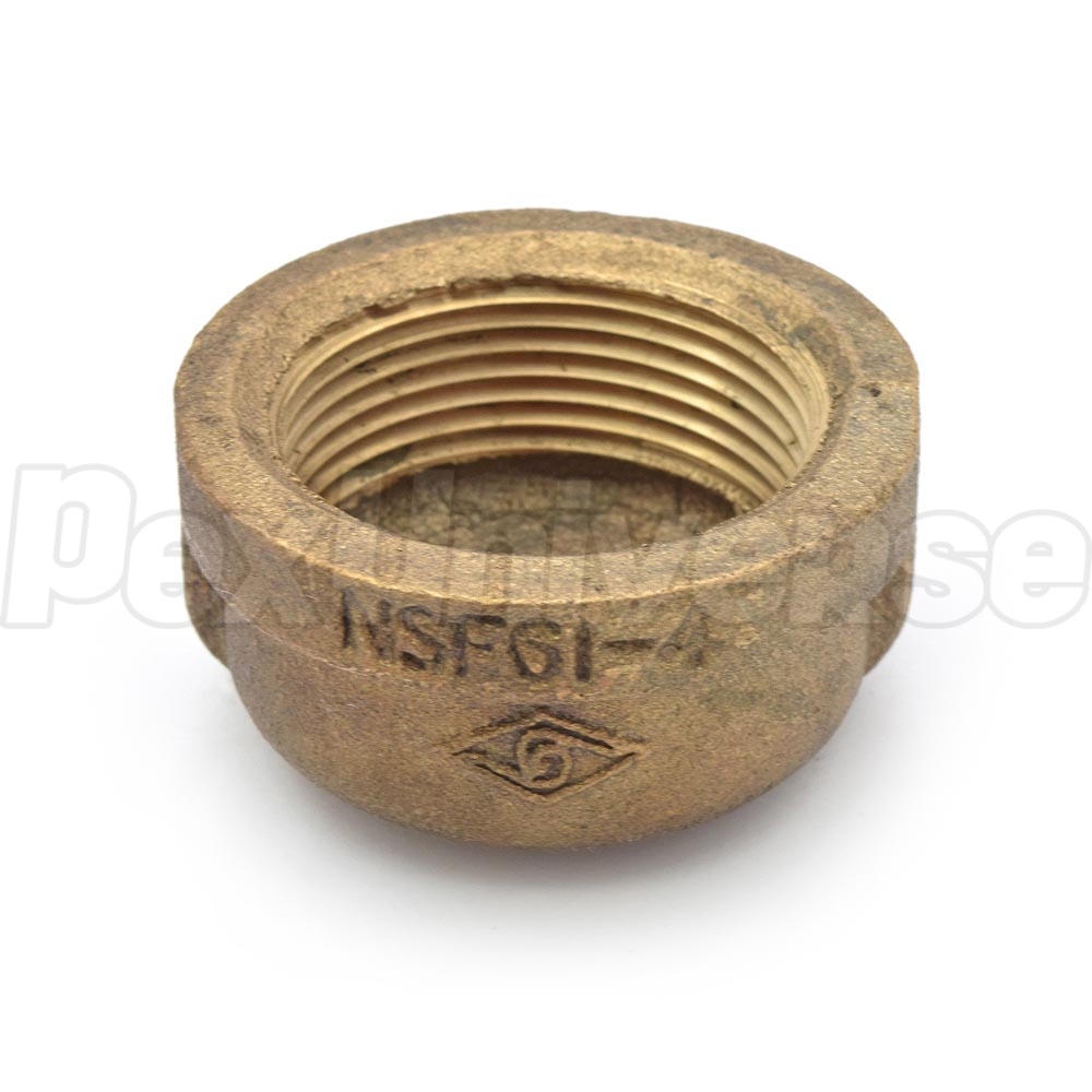 1-1/4" Threaded Lead-Free Brass Cap Fitting - PexUniverse